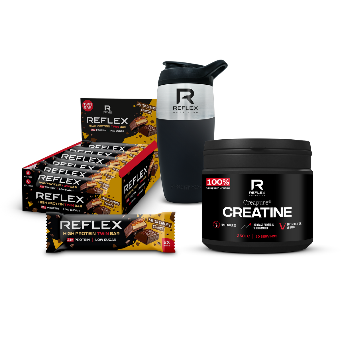 High Protein Twin Bar + Creatine Bundle – Reflex Nutrition